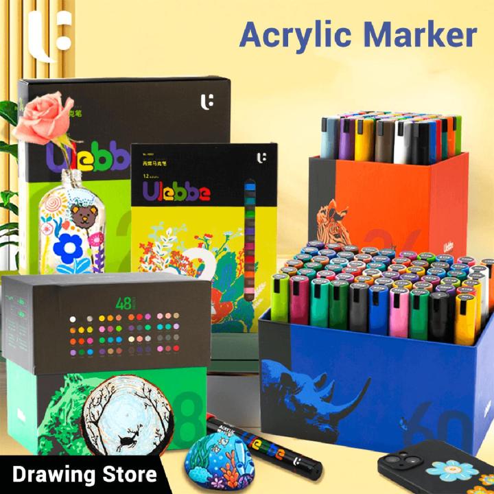 Ulebbe Permanent Acrylic Paint Markers Set Art Permanent Markers for ...