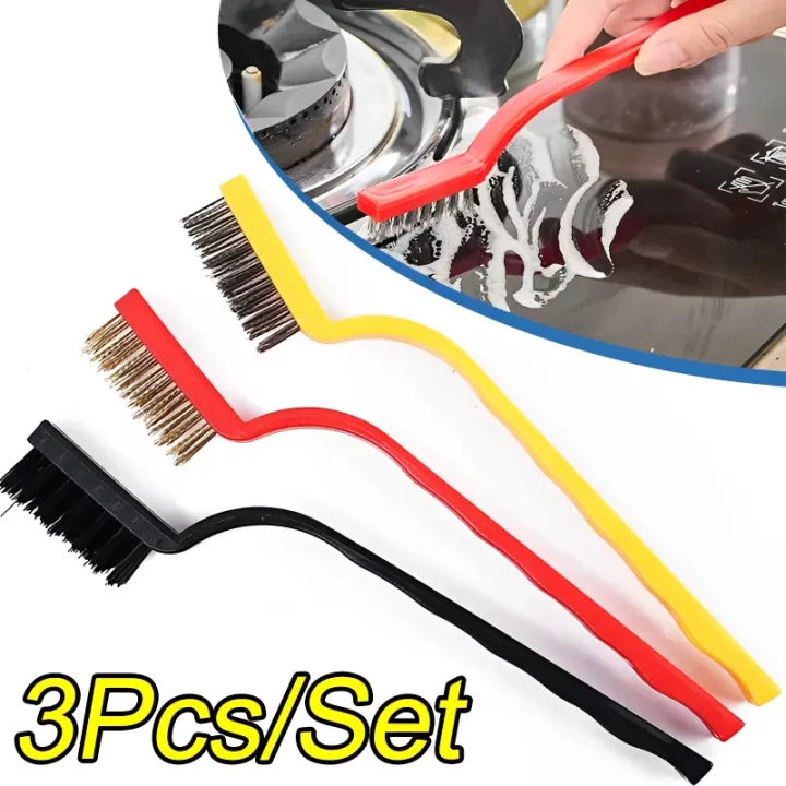 3PCS/Set Gas Stove Cleaning Brushes Kitchen Range Hood Brush Copper ...