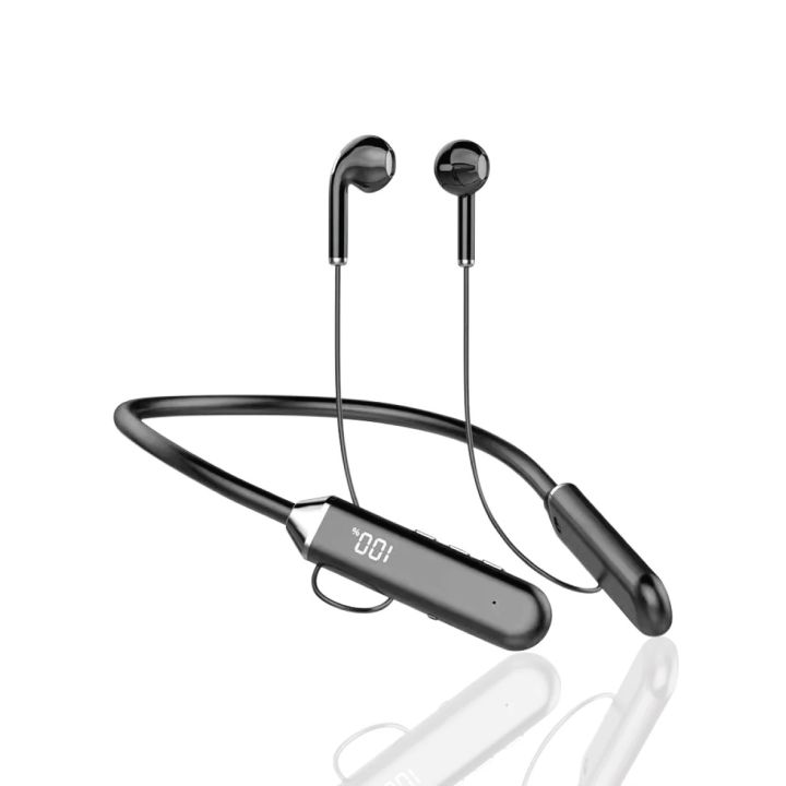 Wireless Neckband Headphones Bluetooth 5.3 with LED Display, Ultra-Long ...