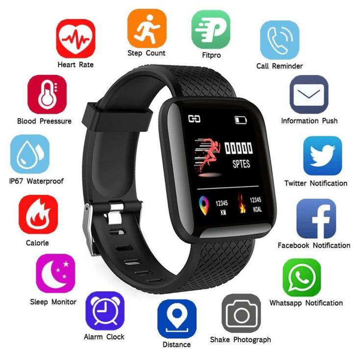 D13 Smart Watch 116 Plus Bluetooth Mobile Watch 100% Original Updated Version Fitness Tracker ...