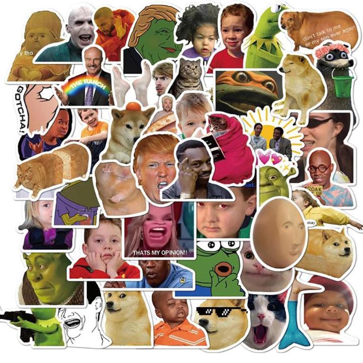 50PCS Classic Meme Stickers DIY Fridge Guitar Laptop Motorcycle ...