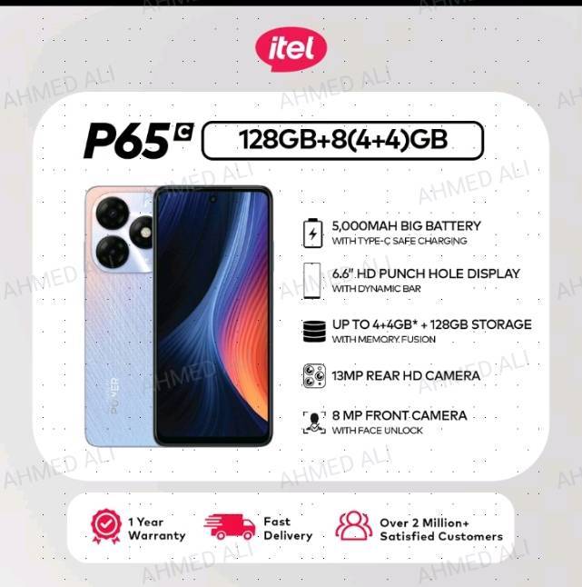 itel P65C |6.6'' HD Punch-hole Display with 120Hz Refresh Rate | 8GB ...