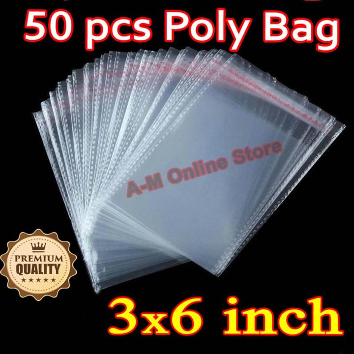 Pack of 50 (3 X 6 Inch) Resealable Cellophane/ BOPP /OPP Cello Poly ...