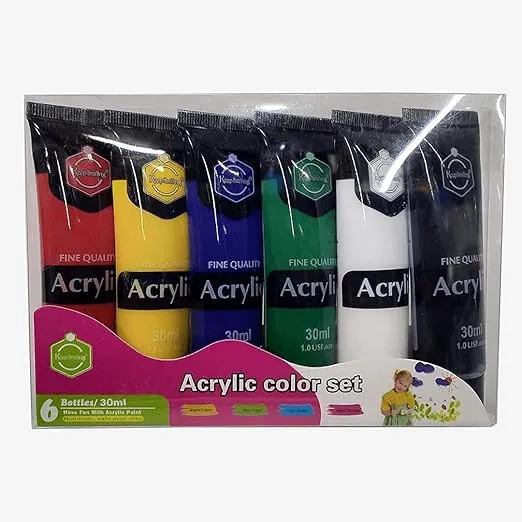 InstaOrder - Pack of 6 - Acrylic Color Set - 6 Basic Colors - 30ml Each ...