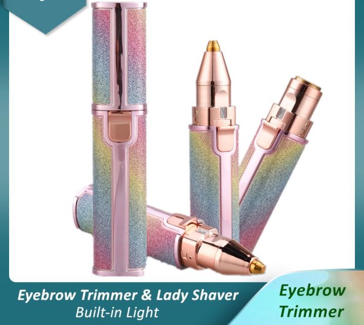 2 In 1 Electric Eyebrow Trimmer Makeup Painless Eye Brow Epilator Mini ...