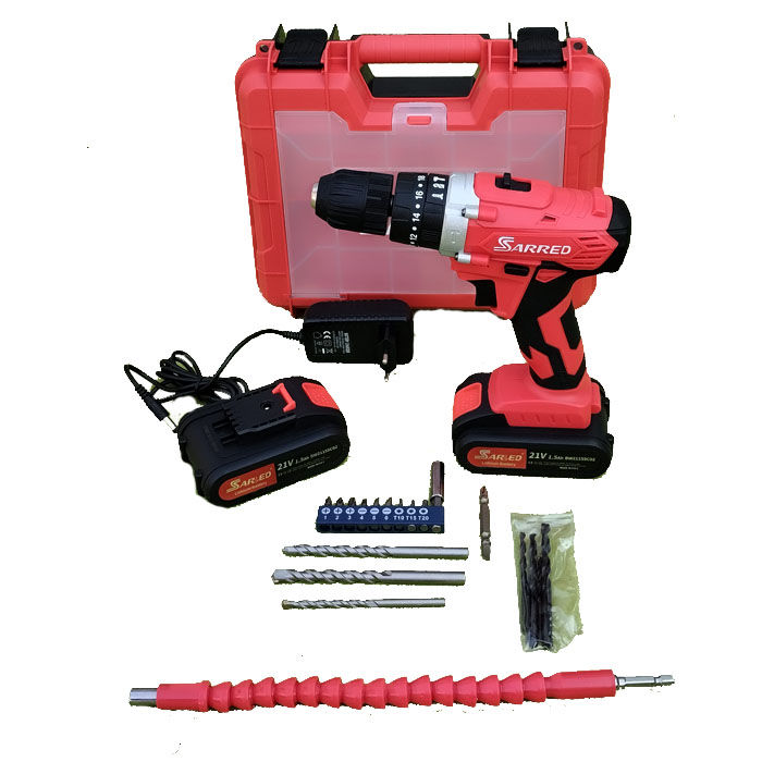 10mm Sarred 21V Cordless Drill Machine ,Screw Driver With Hammering And ...