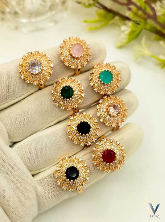 🌺Fancy China Gold plated Zarqoon Rings 🌺 🌸Available in Seven Colour's 🌸 ...