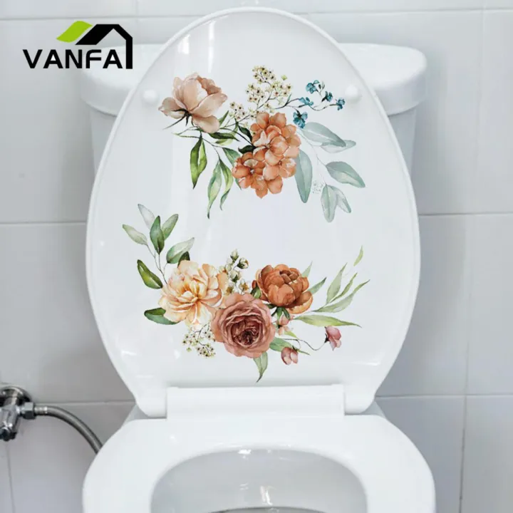 Flower Toilet Sticker Colorful Flower Toilet Decal | Daraz.pk