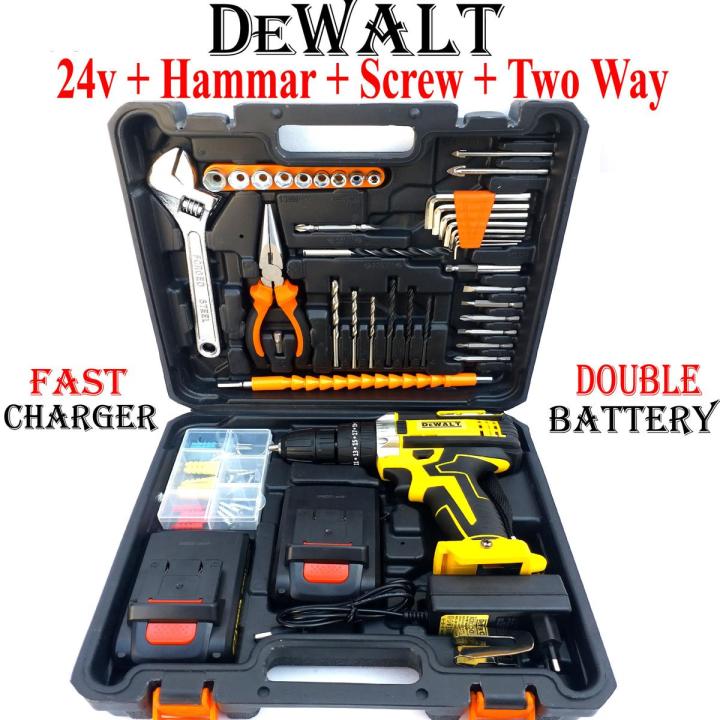 Double Battery 24volt Hammer Hilti Electric Drill Machine Wireless ...