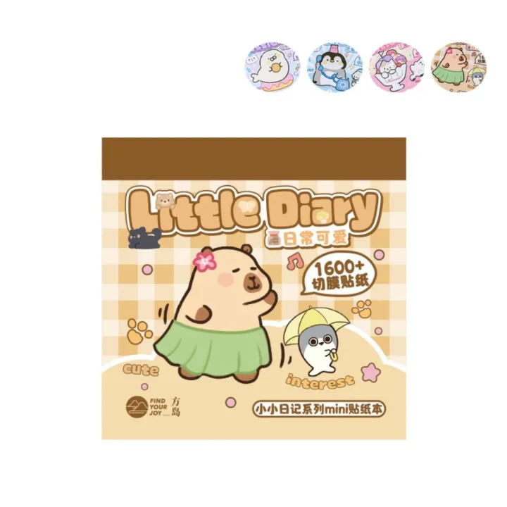 Creative 24 Sheets Sticker Book Little Diary Series Cartoon Diary ...