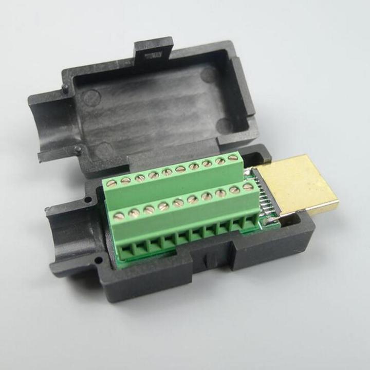 HDMI 19P Plug Breakout Terminals Solderless Connector With Black Cover ...