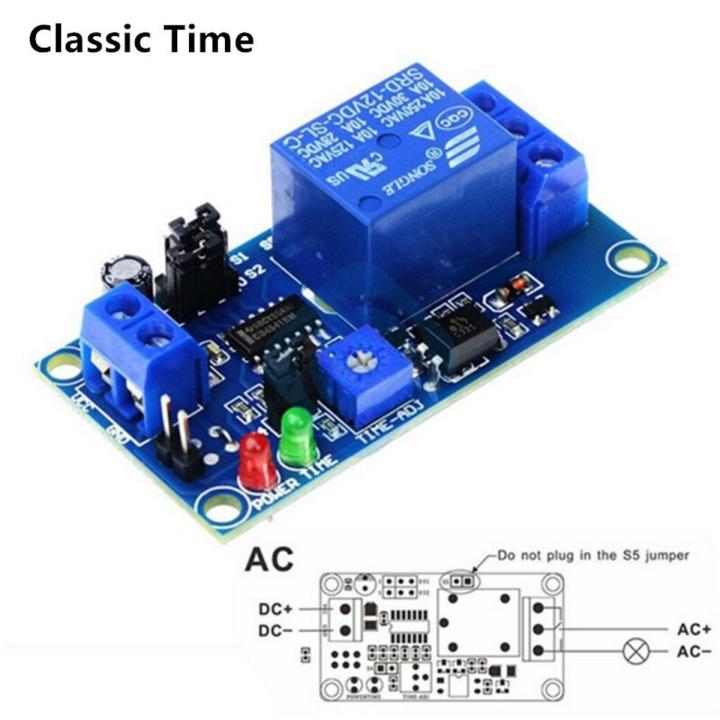 DC 12V Time Relay Module Normal Open Time Delay Relay Timing Timer Relay Control Switch ...