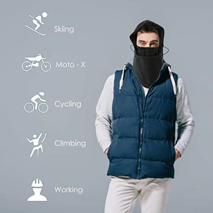 Thermal Fleece Balaclava Hat Hood Face Mask Head Warmer For Cold ...