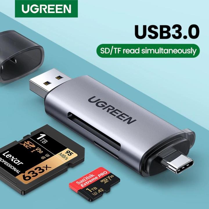 UGREEN Memory Card Reader, [SD & micro SD] Camera Card Reader Adapter ...