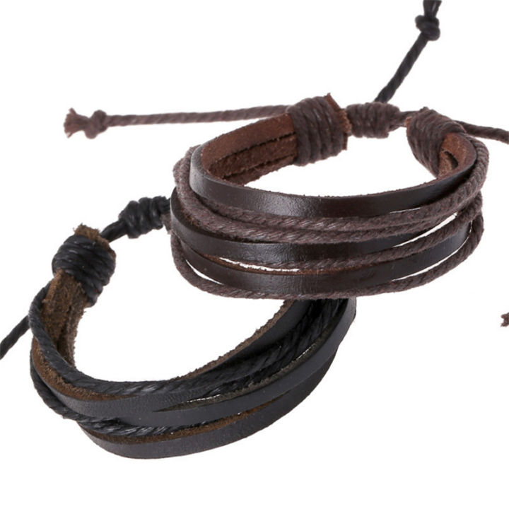 Qingwen Cross-Border Braided Leather Bracelet Wrist String Promotional ...