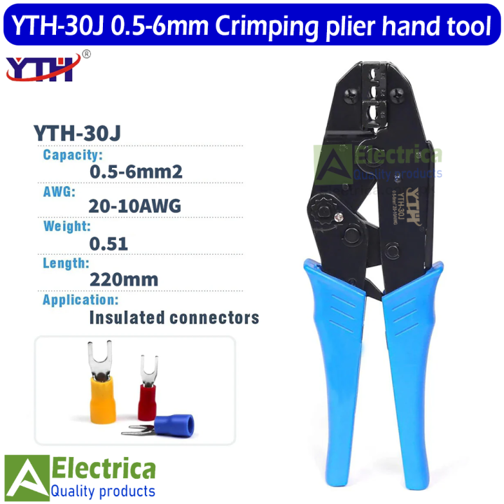 YTH YH-30J Insulated Wire Terminals Connectors Ratcheting Crimper 20 ...