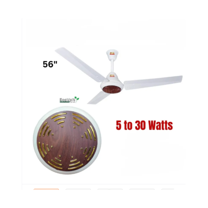 GFC Fans Ceiling Fan AC 30 Watts Iconic Model 56'' Copper Winding Solar Fan Energy Saver ...