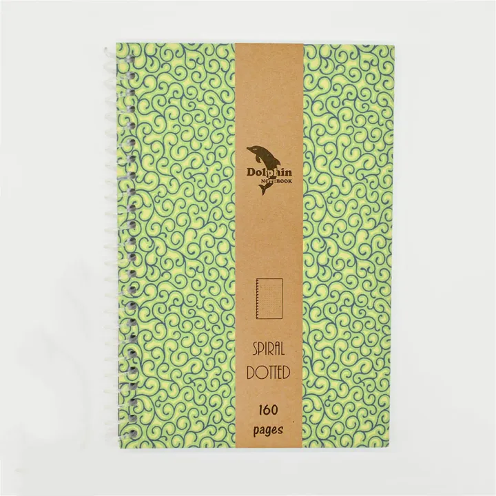 Dolphin Notebooks A5 Spiral - Floral Green - Dotted | Daraz.pk