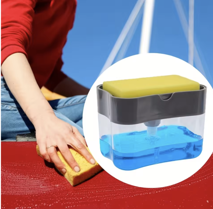 2 in 1 Liquid Soap Dispenser for Kitchen & Bathroom Cleaning | Manual ...