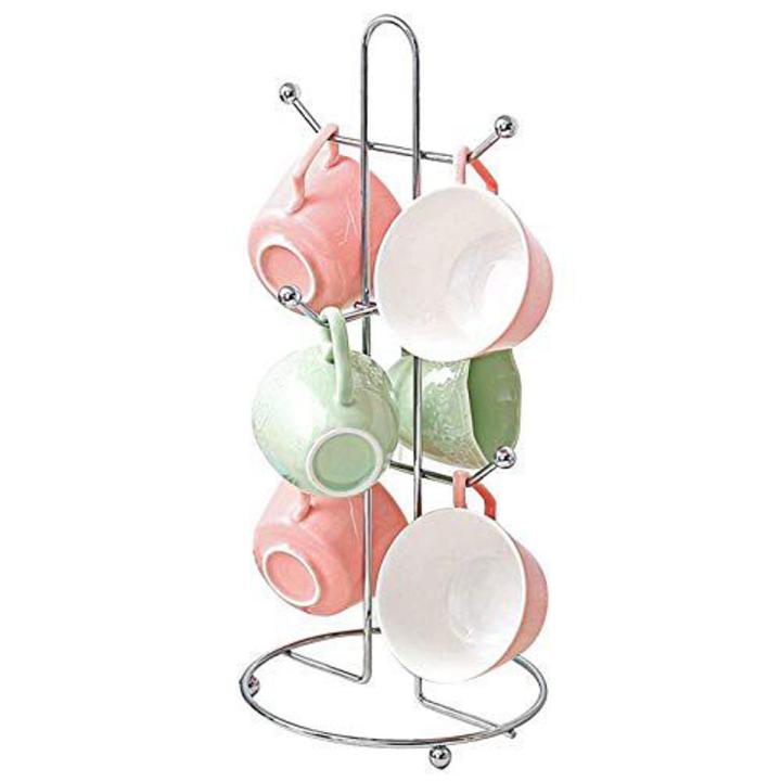 High Quality Iron Six Mug Glass Tea Cup Holder Stand Modern Style ...