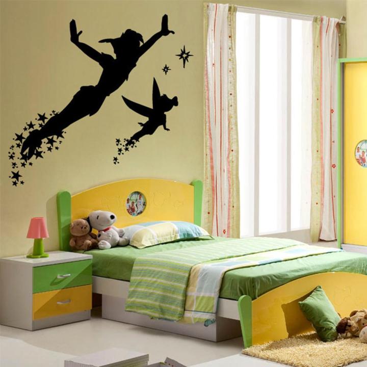 Peter Pan Elf Wall Decal Kids Bedroom Nursery Cartoon Boys Girls Vinyl ...