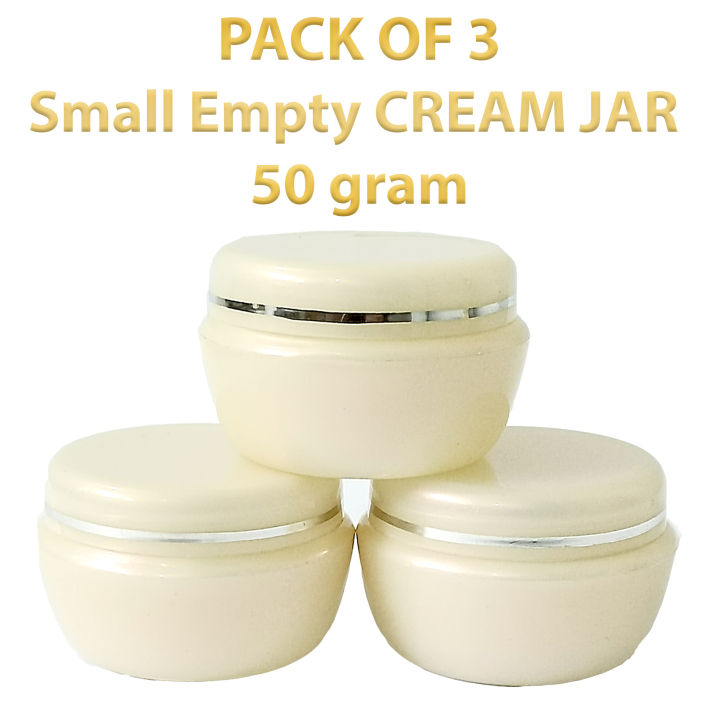 Pack of 3 Empty Cosmetic Containers Cream Pot Jar Refillable plastic ...