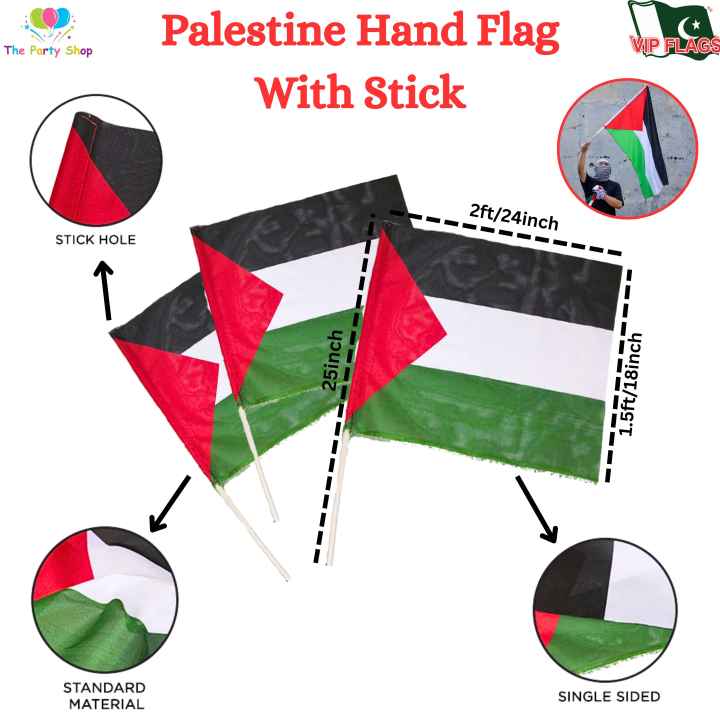 Palestine Hand Flag With Stick Collection, The Party Shop VipFlags, Top ...