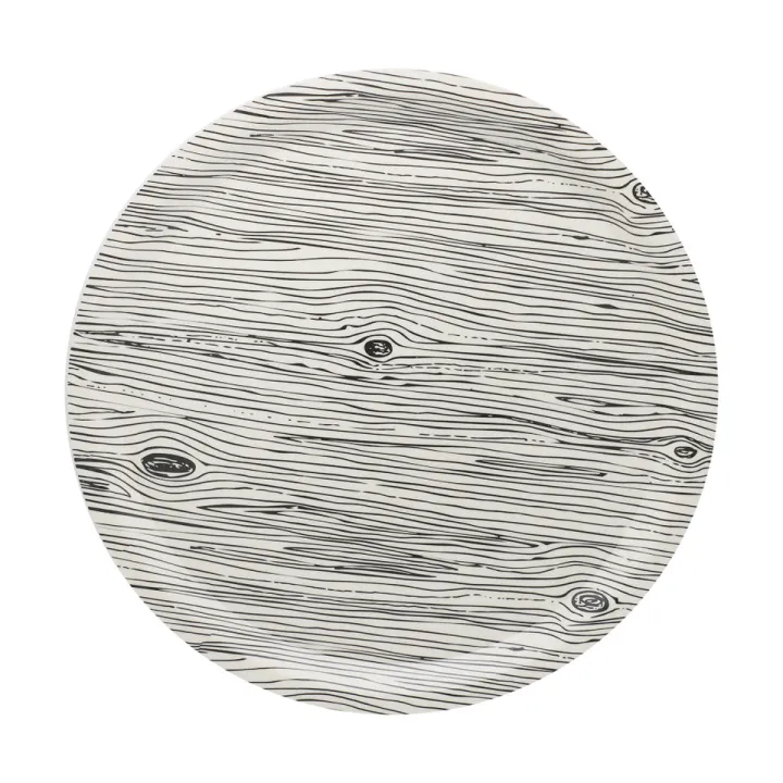 Wood Grain Texture Bamboo Fibre Round Serving Tray 35cm | Daraz.pk