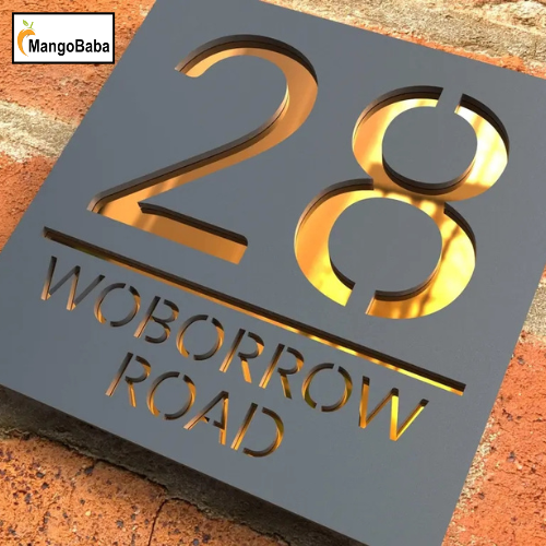 Mango Baba - Customized Acrylic Home Name Plate - Wooden Name Plate ...