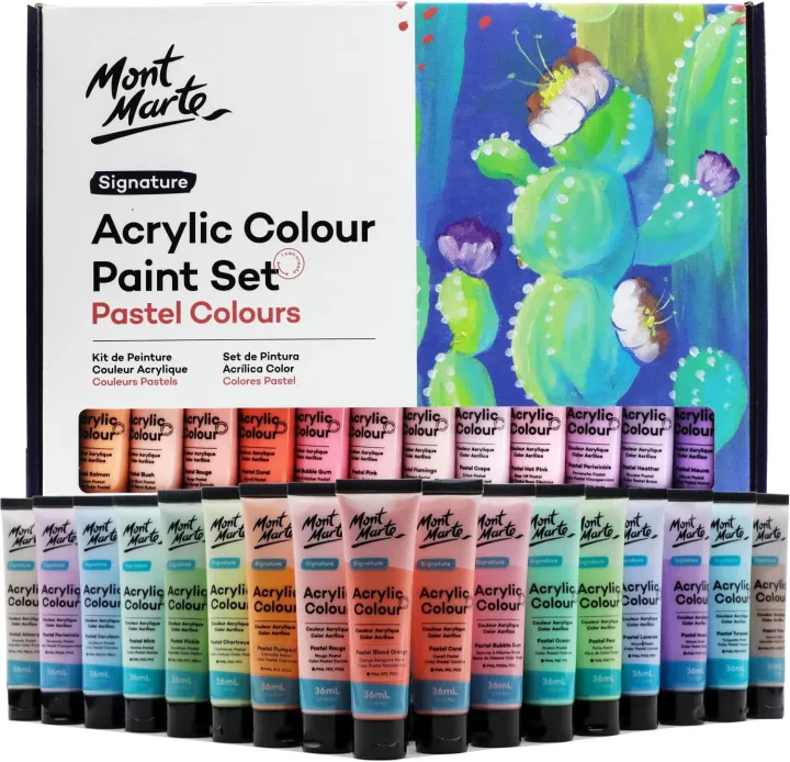 MONT MARTE Acrylic Colour Pastel Paint Set Signature (1.2 US fl.oz ...