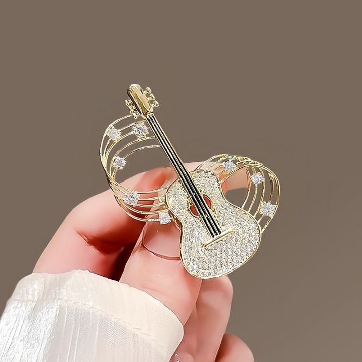 【Qian poem li Store】2024 Personalized Note Guitar Brooch for Suit ...