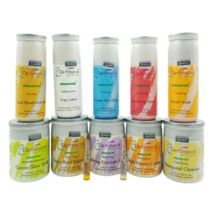 Dermacos Derma Pure 10 Steps Complete Skin Glowing Facial Kit - Best ...