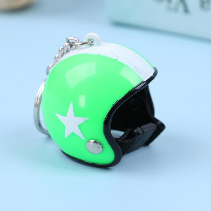 Motorcycle Helmets Key chain Women Men Cute Safety Helmet Car Keychain ...