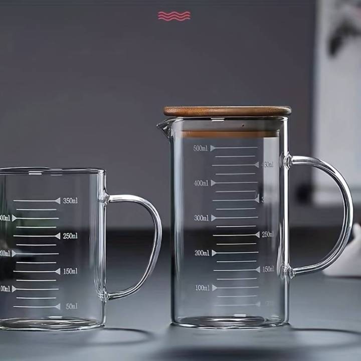 1pc, Glass Measuring Cups Jugs With Lid, Measuring Pitcher Beaker ...