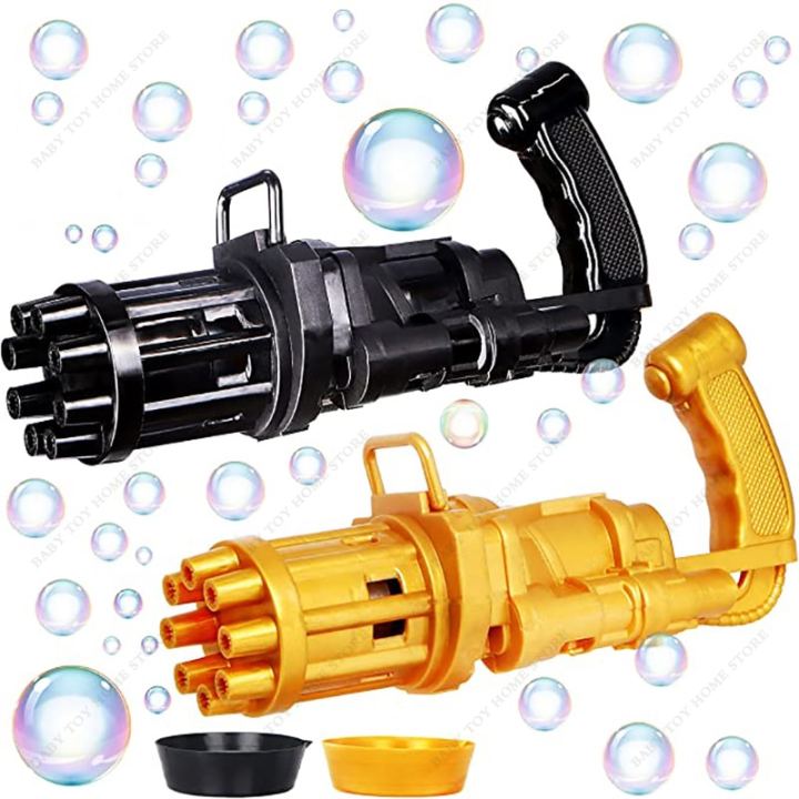 Automatic Bubble Gatling Gun 8-Holes | Electric Bubble Gun Machine for ...