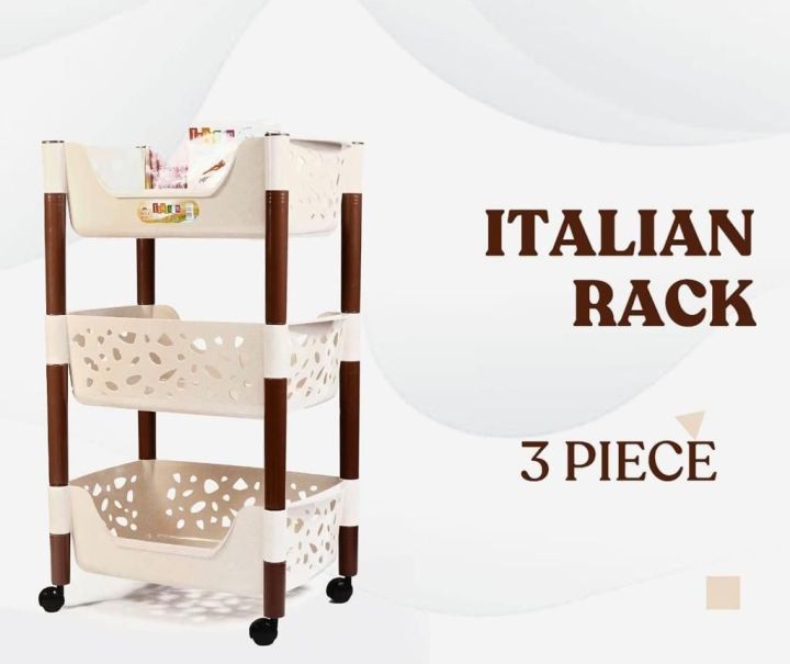 Italian Multipurpose 3 - Tiered Kitchen Home Storage Portable Rack With ...