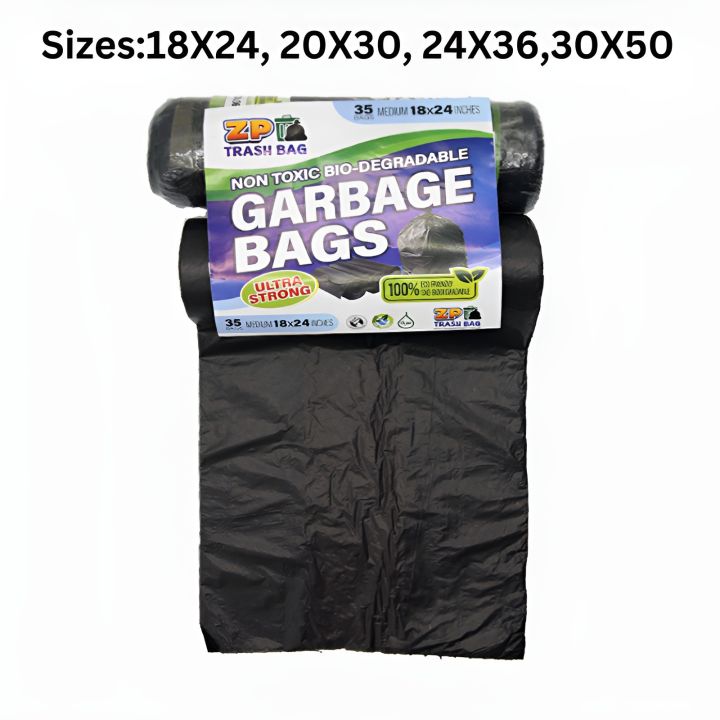 RAZI Black Garbage Bags For Dustbin 18X24 inch1 Roll/35 Bags Trash bags ...