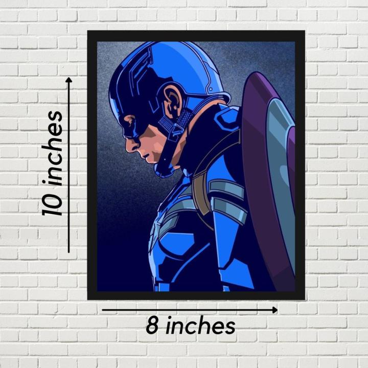 Captain America wall frame room art decor | Daraz.pk