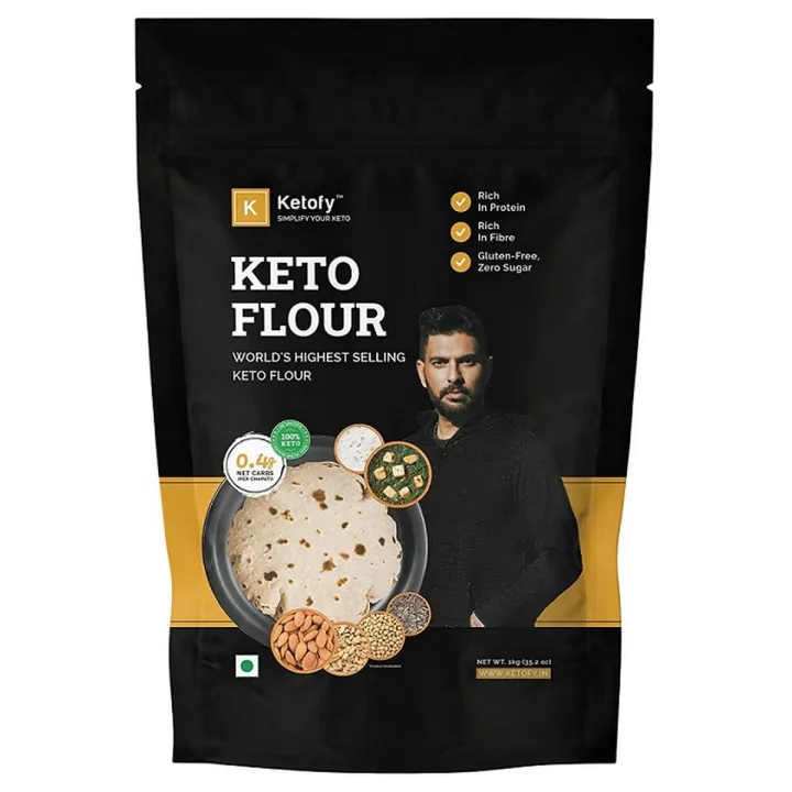 Ketofy - Keto Flour (1kg) | 0.4g Net Carb per Roti | Ultra Low-GI Keto ...