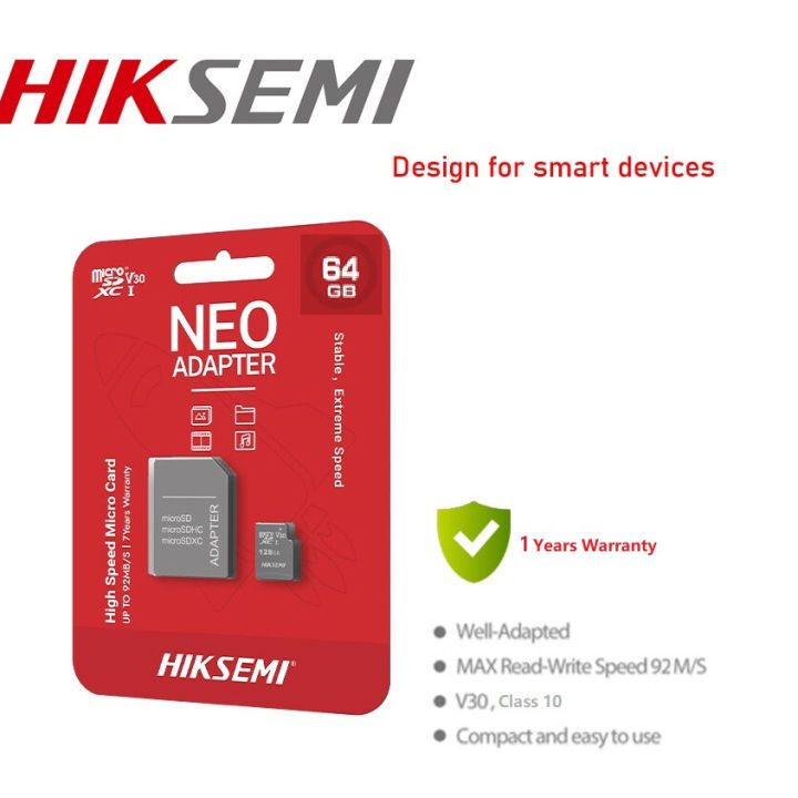 HIKSEMI NEO HS-TF-C1 64GB Class 10 micro SD Memory Card for EZVIZ , IMOU , V380 Wifi Cameras ...