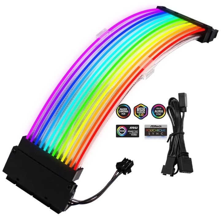 RGB Cable Extension - PcCooler Power Supply Sleeved Cable ...