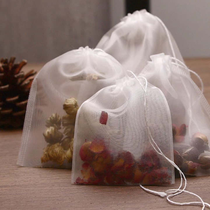 50pcs Reusable Nylon Tea bags Empty Tea Filter Bags for Loose Leaf Tea ...