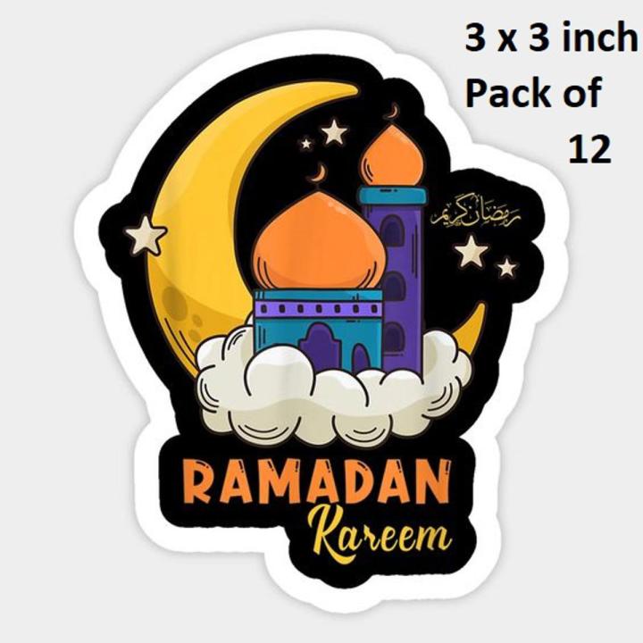 Ramadan Stickers - Ramzan Stickers - Pack of 12 Stickers - 3 x 3 Inch ...
