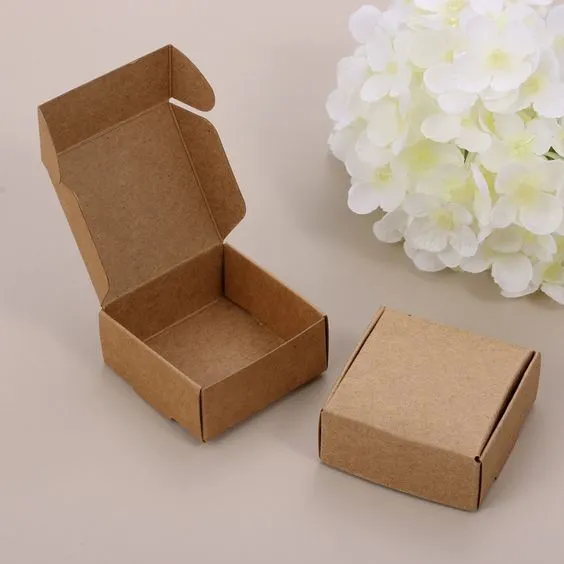 24 Premium Kraft Square Box 3x3x1.1 Inch | Imported Kraft Card Gift Box ...