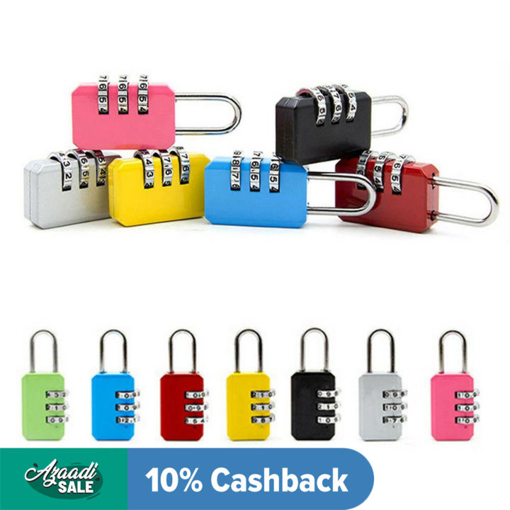 Combination Lock Travel Padlock Locker 3 digit Security Suitcase ...