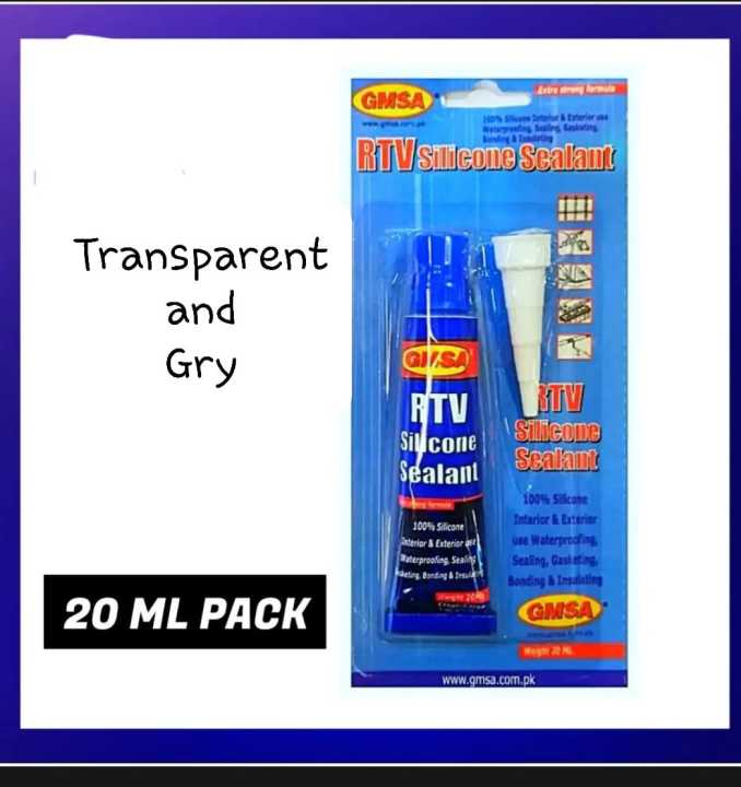 GMSA RTV Silicone Sealant Clear 20ml and 50ml - 2Pcs | Daraz.pk