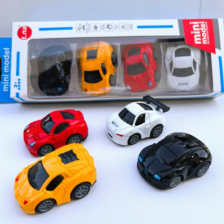 Diecast Car Toys for Kids, 4-Piece Metal Cars Set, Mini Car Toys ...
