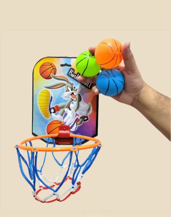 Mini Wall-Mounted Basketball Hoop Set with 3 Soft Balls – Indoor Fun ...