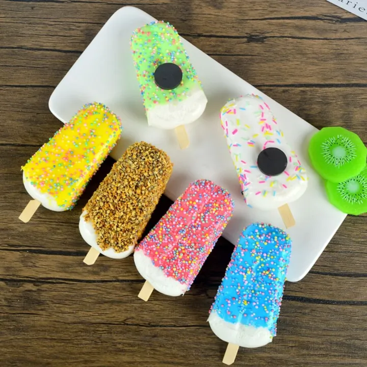 Lifelike Handmade Fake Popsicle PU Popsicle Ice Cream Model Summer Soft ...