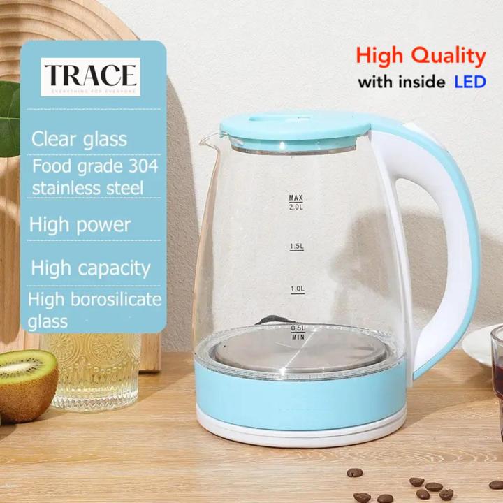 High Quality Kettle Glass Body Electric Kettle with LED Blue Light ...